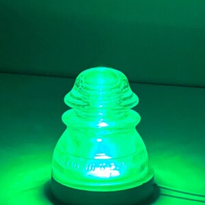 Vintage Glass Insulator With LED Lighted Base and Remote, Available ...