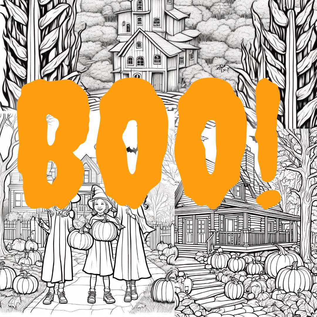 Halloween Mindfulness Coloring Pages - Etsy