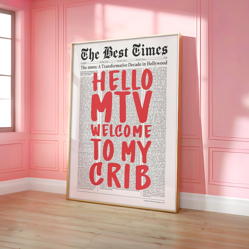 Hello Mtv Welcome to My Crib Poster - Etsy