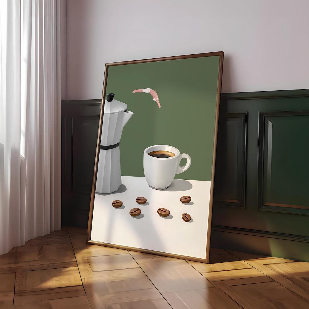 Coffee Diver Print, Trendy Kitchen Poster, Coffee Lover Prints ...