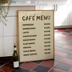 Coffee Bar Menu Print, Morning Coffee Print, Retro Coffee Bar Poster ...