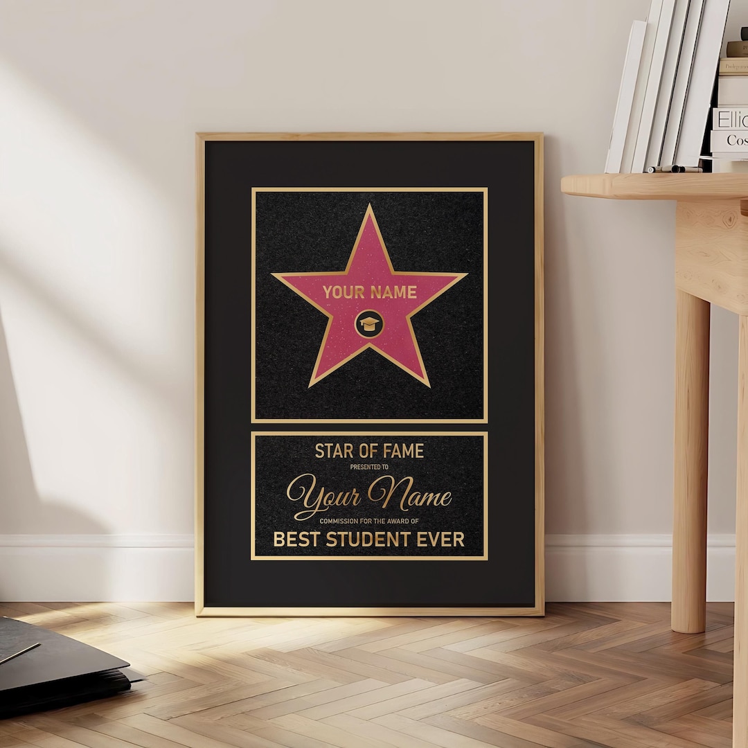 Custom Hollywood Star Poster, Custom Wall Art, Anniversary Gift ...