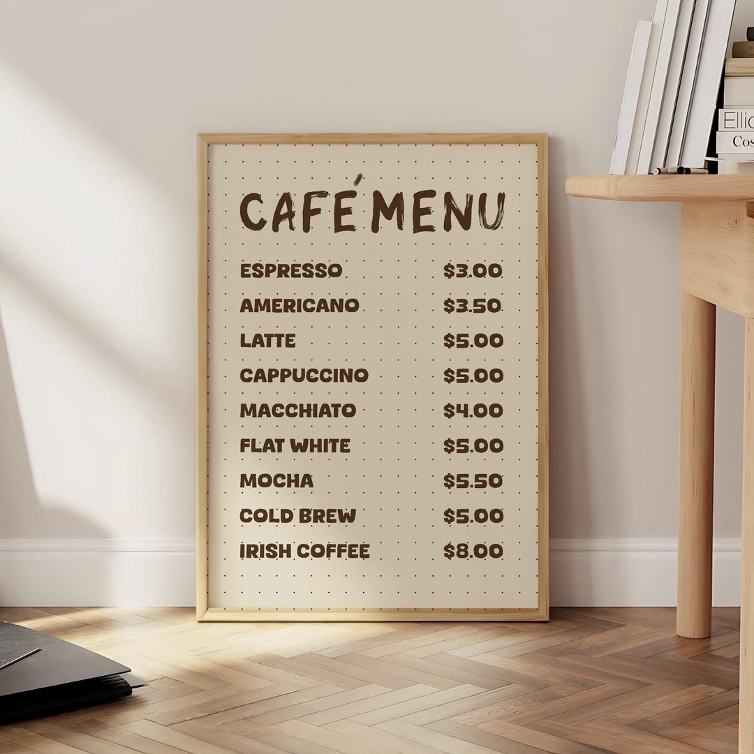 Coffee Bar Menu Print, Morning Coffee Print, Retro Coffee Bar Poster ...