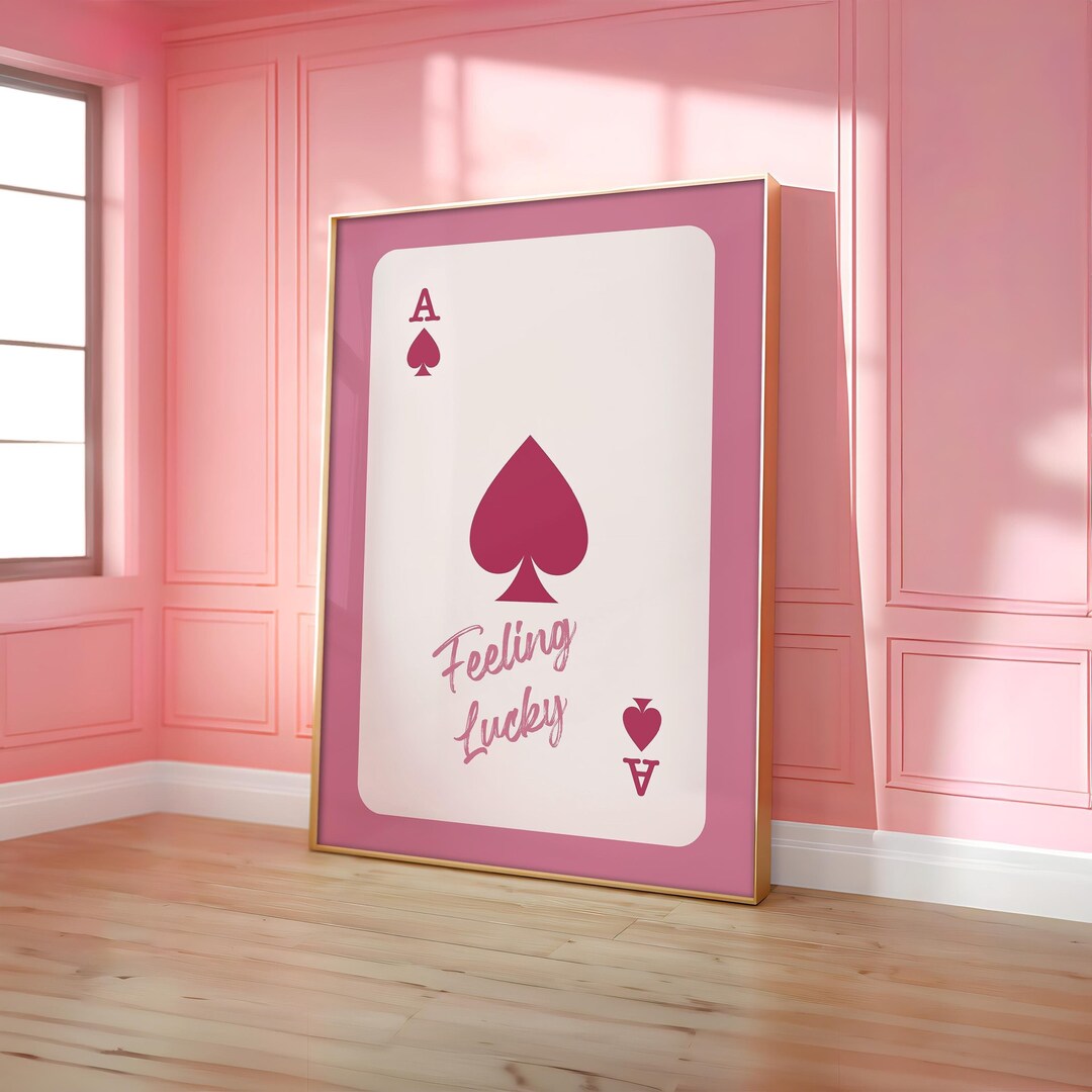 Pink Ace of Spades Print: Retro Poker Room Wall Art - Etsy
