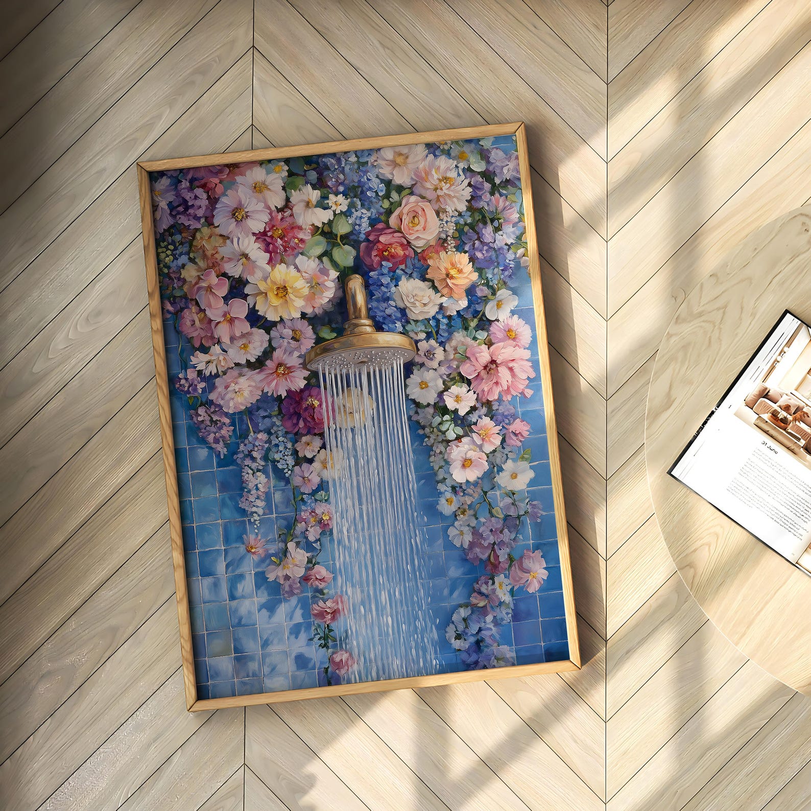 Floral Bathroom Print, Vibrant Art, Botanical Bathroom Poster ...