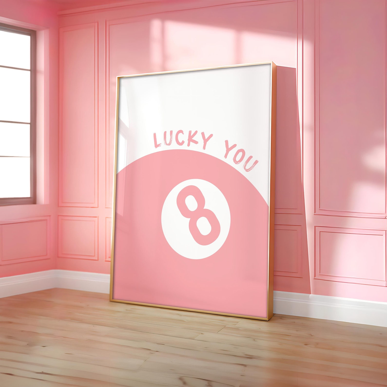 Pool Ball Print, Lucky 8 Ball Wall Art, Retro Eight Ball Poster ...