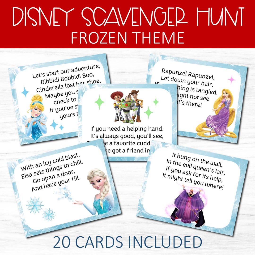 Frozen Theme Christmas Scavenger Hunt, Frozen Theme Park Reveal ...