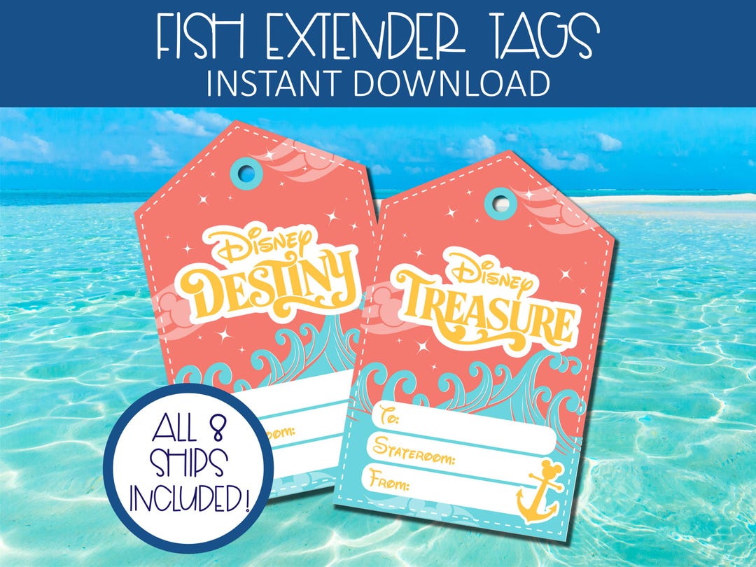 Printable DCL Cruise Fish Extender Tags, Magic Cruise FE Gift Tags ...
