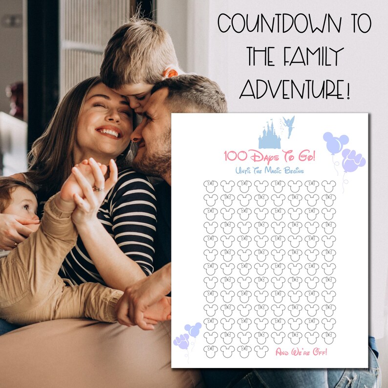 Holiday Countdown Calendar, Printable Family Vacation Countdown, Theme ...
