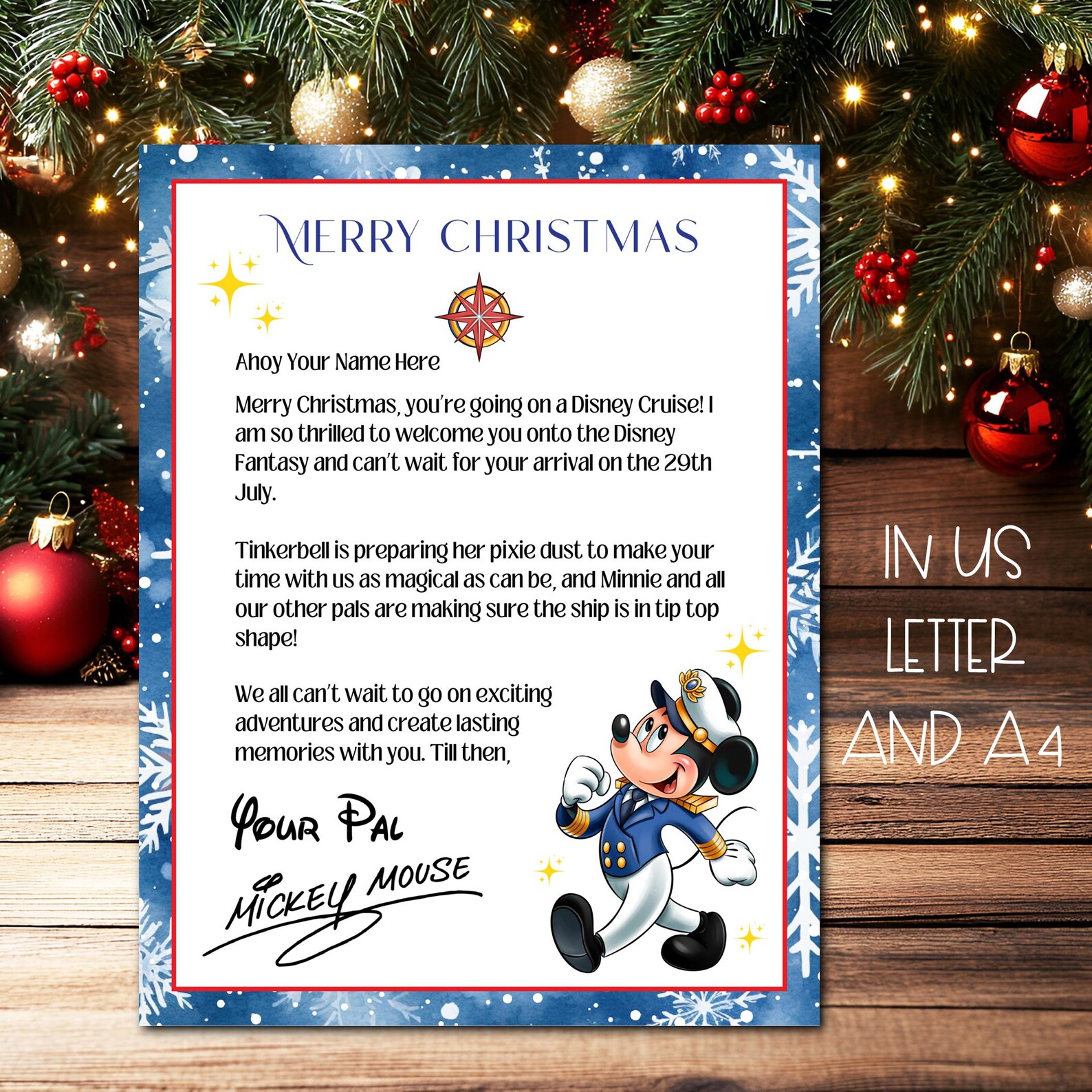 Editable Christmas Cruise Reveal Letter, Mickey and Minnie DCL Surprise ...