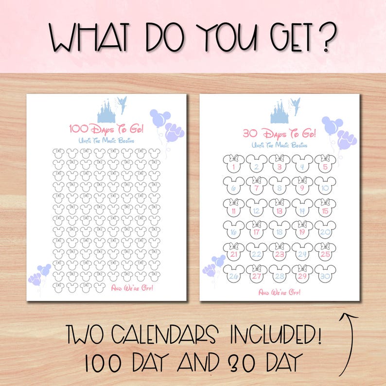 Holiday Countdown Calendar, Printable Family Vacation Countdown, Theme ...