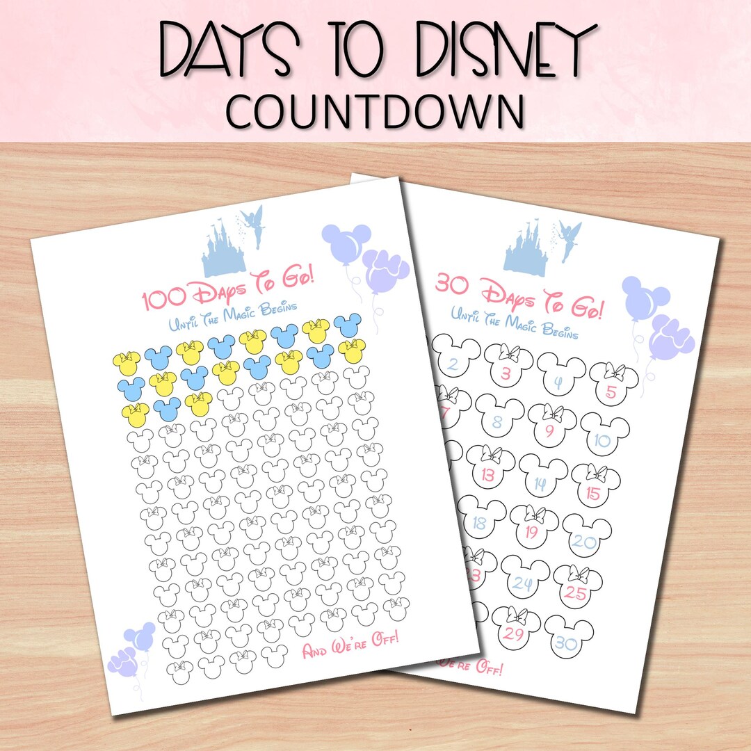 Holiday Countdown Calendar, Printable Family Vacation Countdown, Theme ...