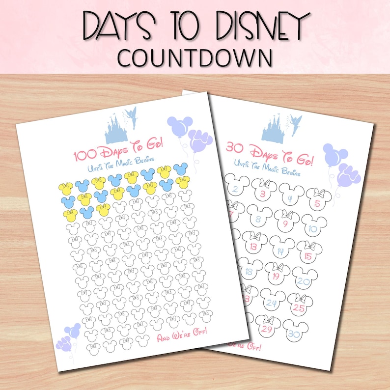 Holiday Countdown Calendar, Printable Family Vacation Countdown, Theme ...