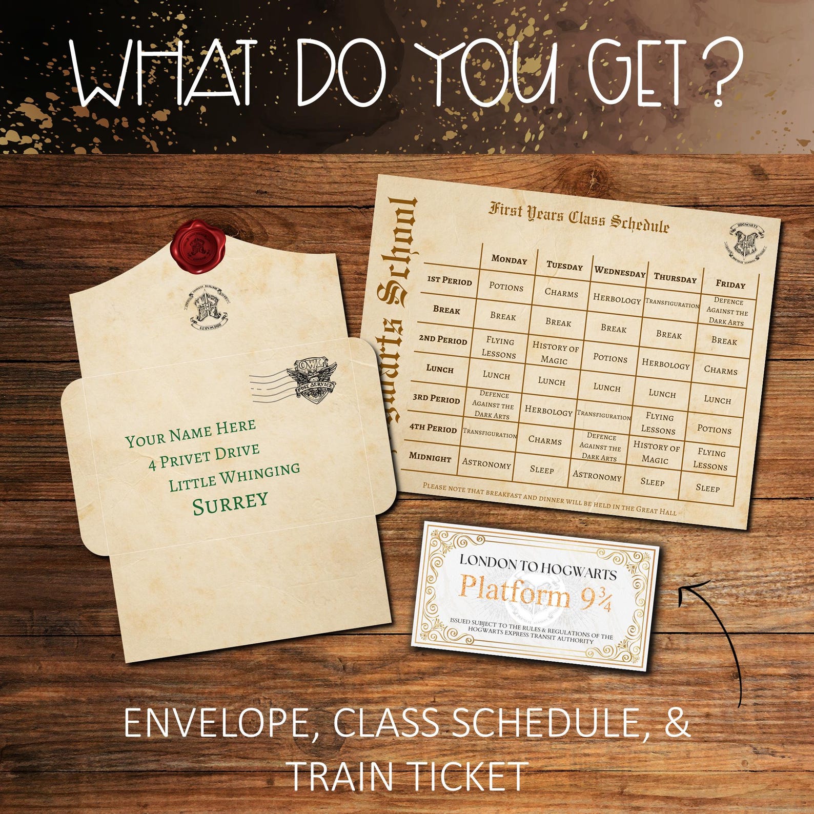 Editable Wizard School Acceptance Letter, Printable Magic School ...