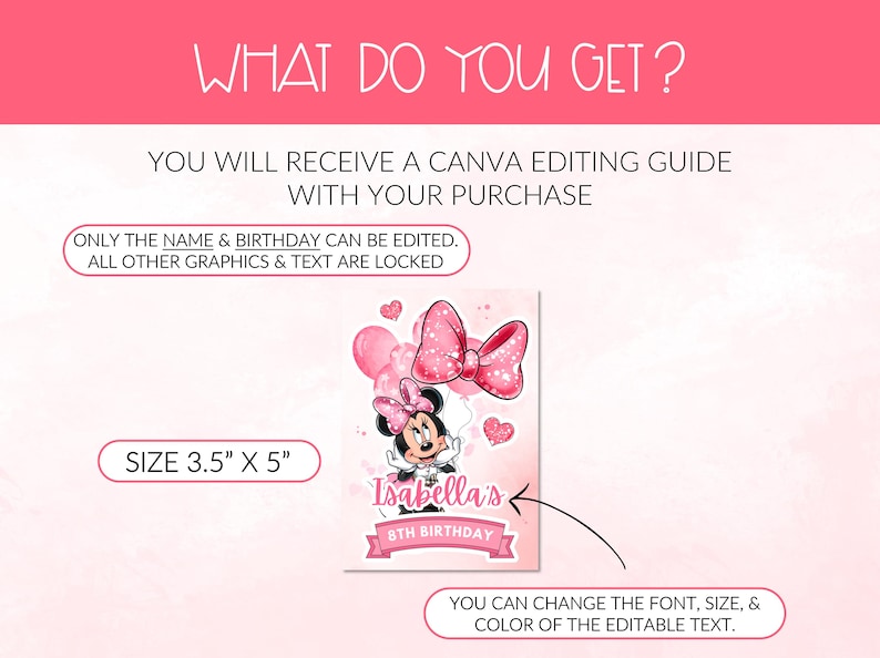 Personalized Minnie Mouse Pink Capri Sun Label, Printable Minnie Mouse ...