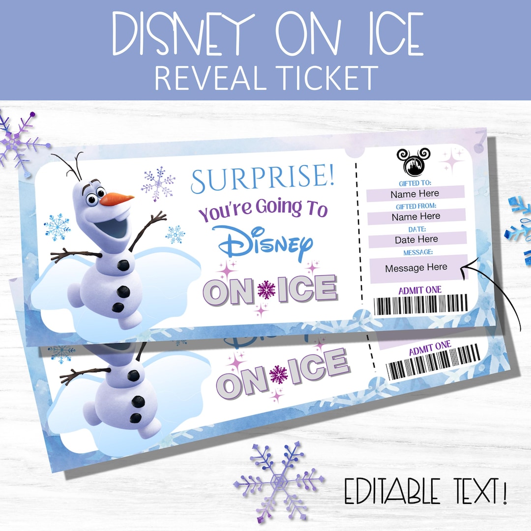 Magic on Ice Skating Surprise Gift Ticket, Frozen Theme Reveal Ticket ...