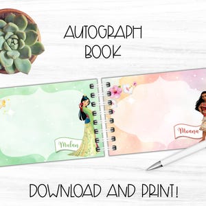Printable Theme Park Autograph Book, Personalized Character Signatures ...