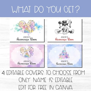 Printable Autograph Book, Theme Park Personalised Character Autograph ...