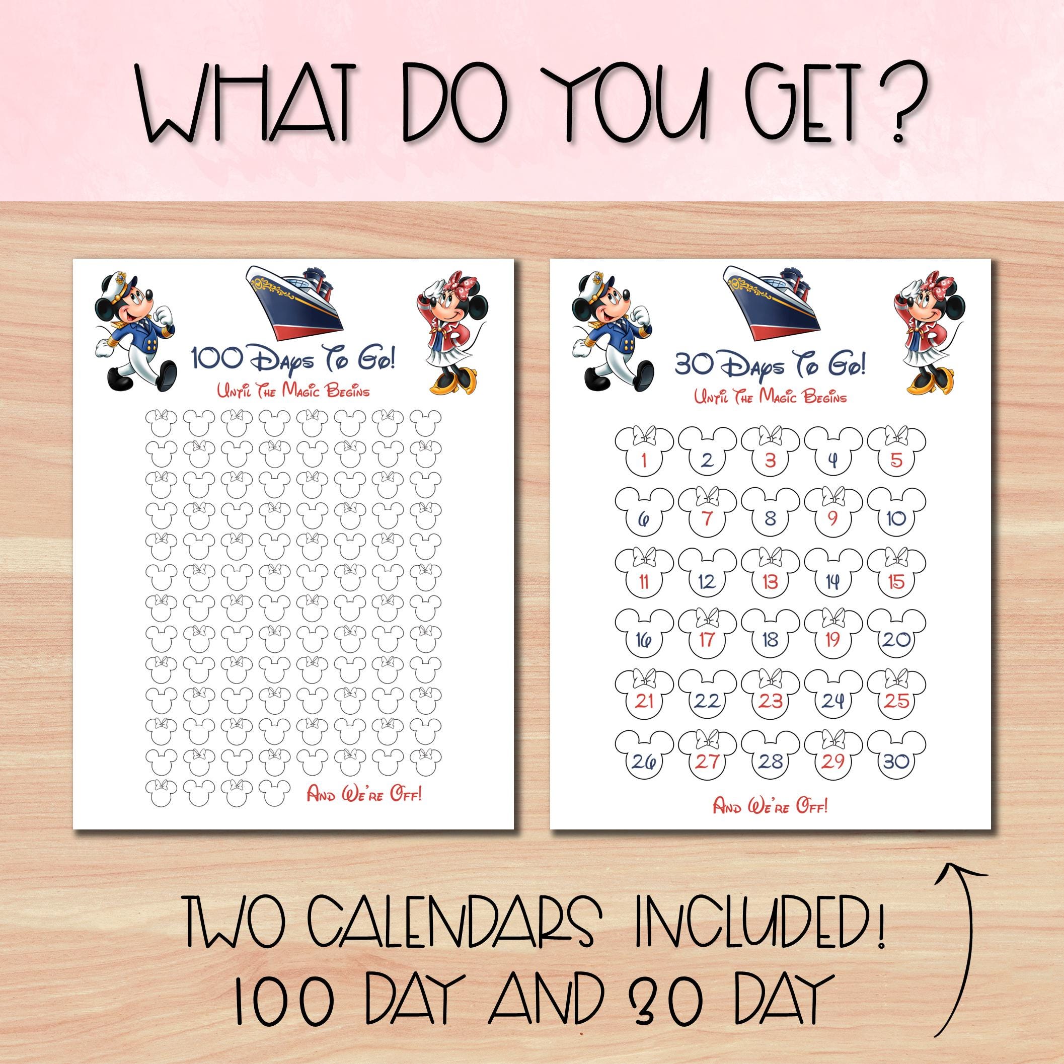 Printable DCL Cruise Countdown Calendar, Printable Family Vacation ...