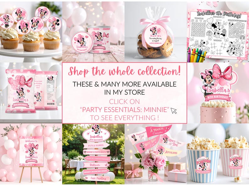 Printable Hidden Mickey Minnie Party Hunt, Minnie Birthday Party Hidden ...