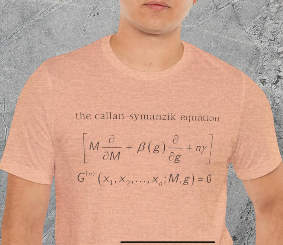 The Callan Symanzik Equation Shirt, 2 Physics, Geek Nerd Tshirt ...