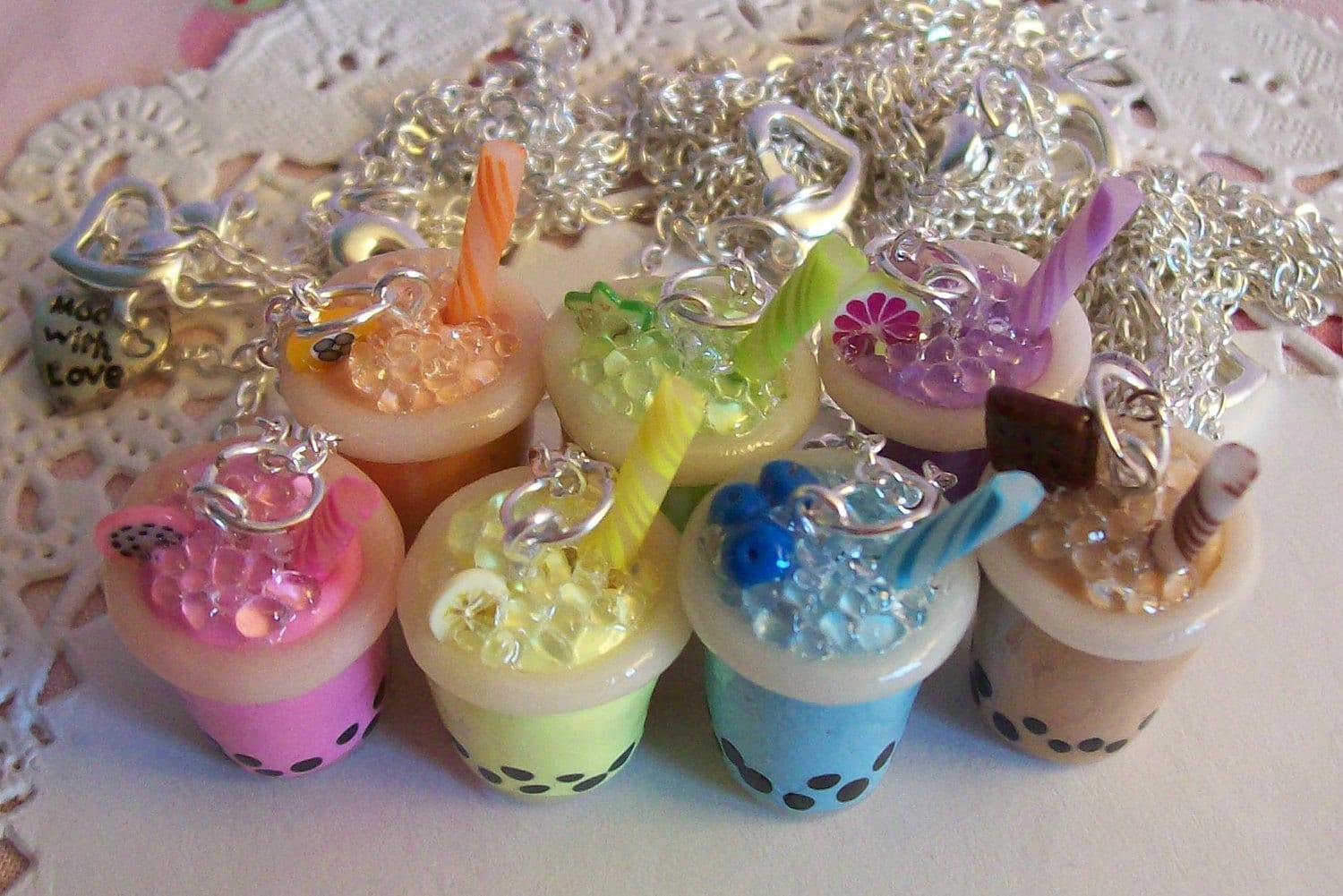 Collar bubble tea charm Elige entre 7 sabores - Etsy España