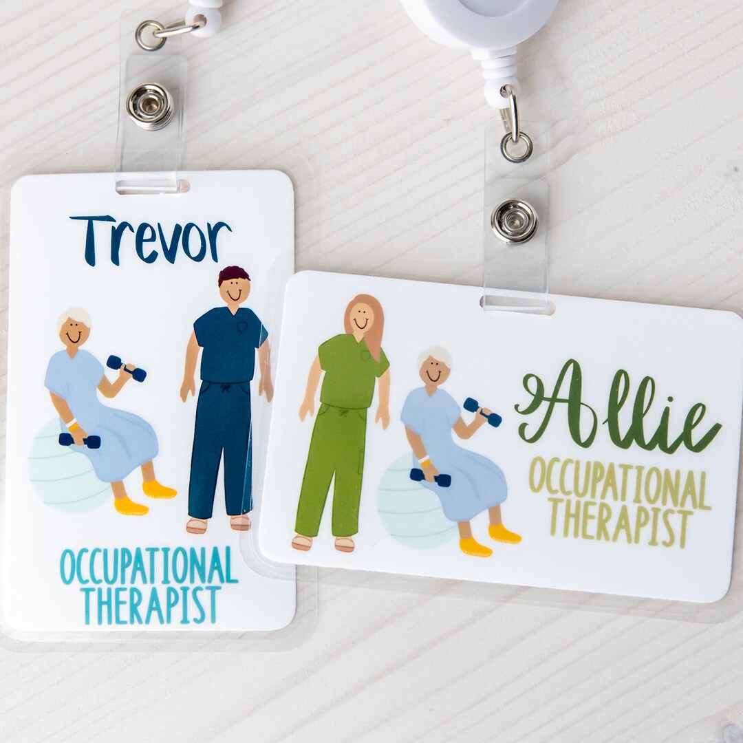 Occupational Therapist Personalized Badge Backer, Healthcare Name Tag ...