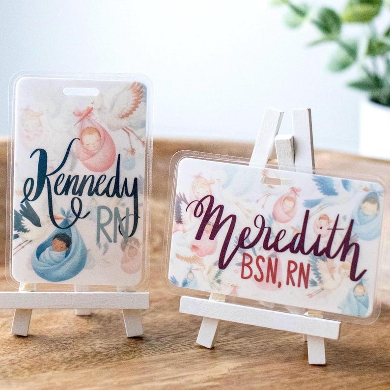 Personalized Badge Buddy, ID Name Tag Back, Labor and Delivery - Etsy