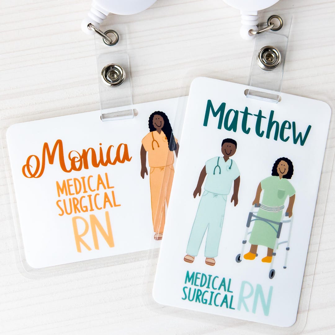 Medical Surgical Personalized Badge Backer, Healthcare Name Tag, Med ...