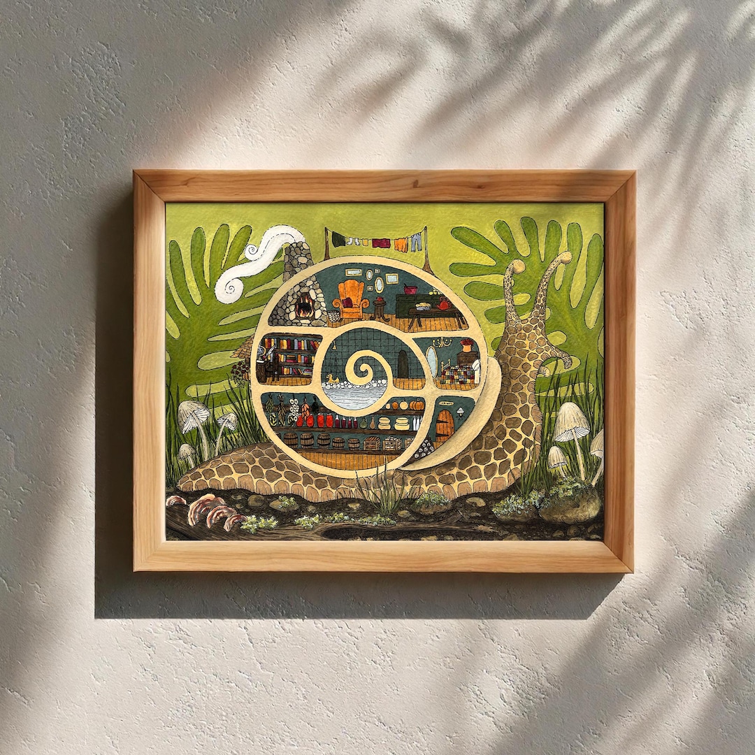 What's Inside a Snail Shell? - Glicée Art Print - Whimsical Woodland ...
