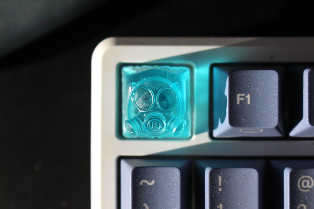 Neon Gas Mask Artisan Keycap - Translucent PBT Keycap for Cherry MX ...