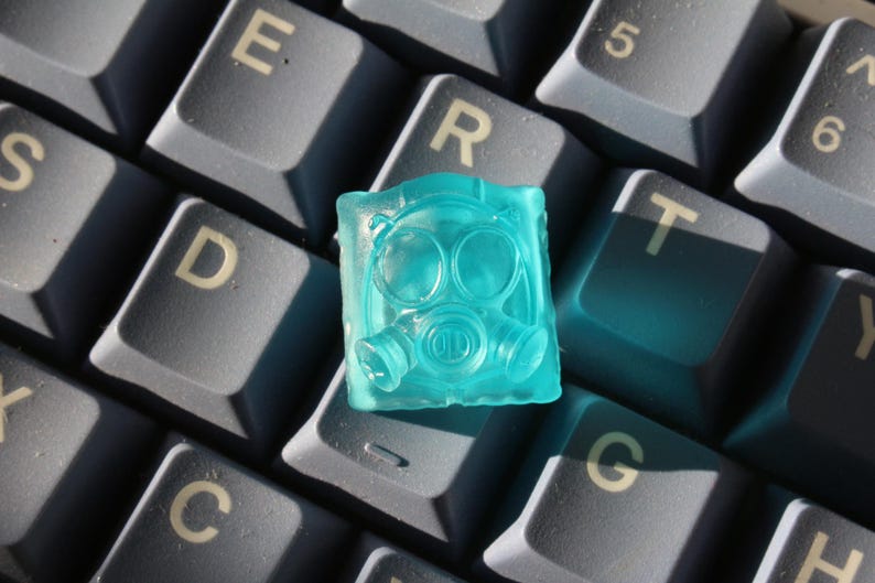Neon Gas Mask Artisan Keycap - Translucent PBT Keycap for Cherry MX ...