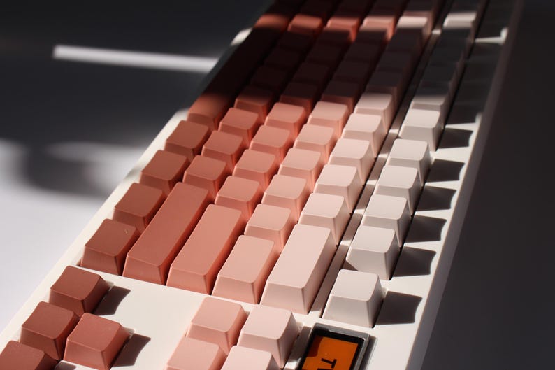 TKL Gradient Mechanical Keyboard - Sunrise Gradient Keycaps Side ...