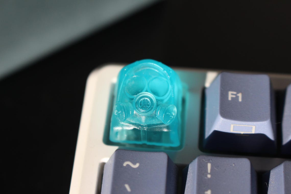 Neon Gas Mask Artisan Keycap - Translucent PBT Keycap for Cherry MX ...