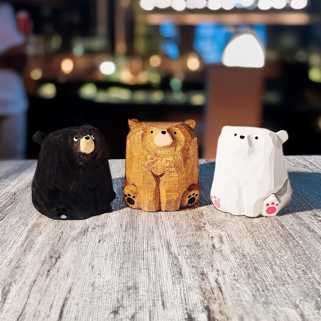 Handcrafted Wooden Bears, Hand Painted Bears, Scandinavian Decor ...