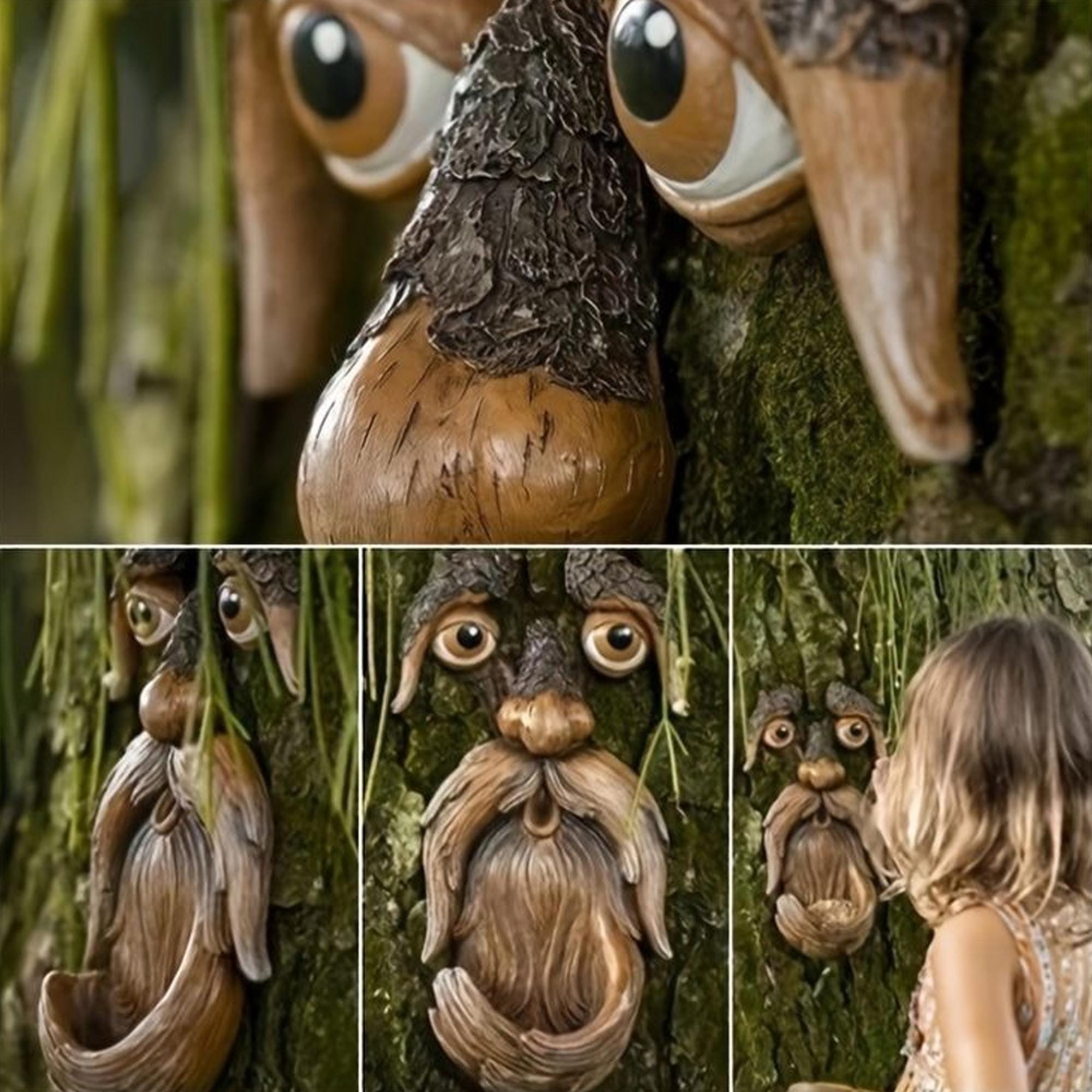 Tree Faces Garden Decor, Tree Face Bird Feeder, Tree Decorations ...