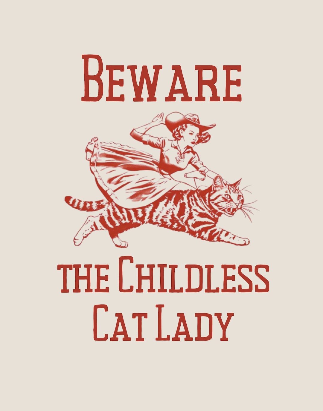 Beware the Childless Cat Lady Wall Art (digital Download), Bedroom Wall ...