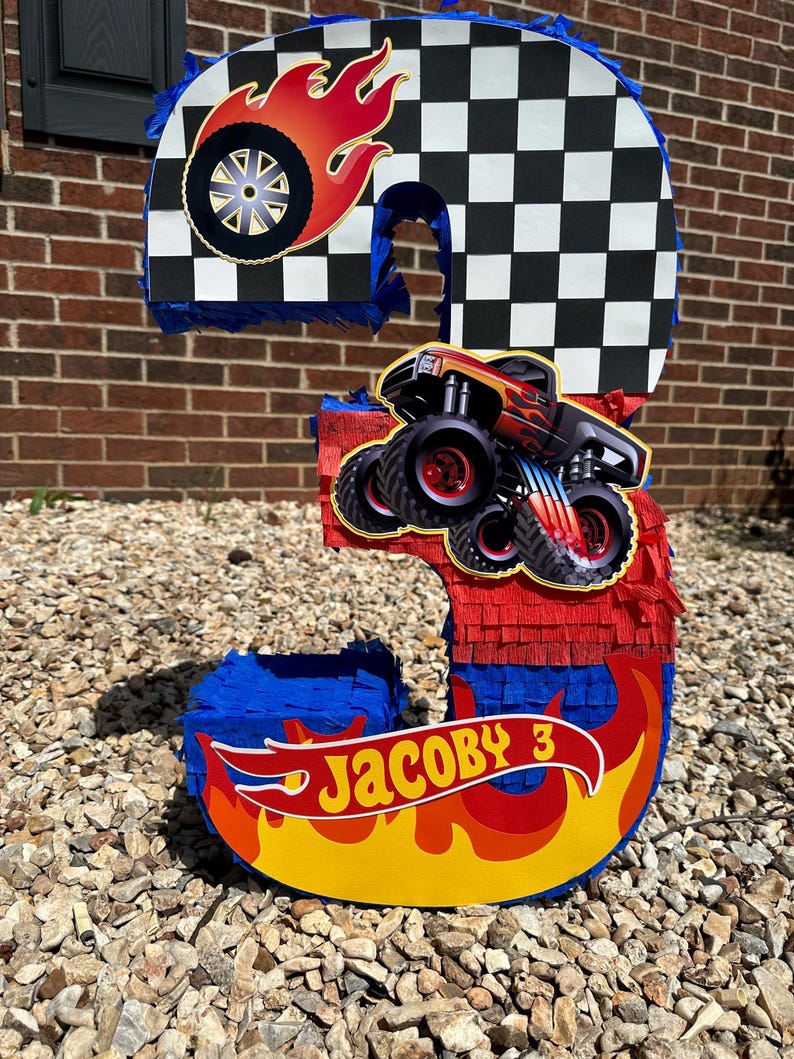 Hot Wheels Cars Number Inspired Personalized Piñata - Etsy