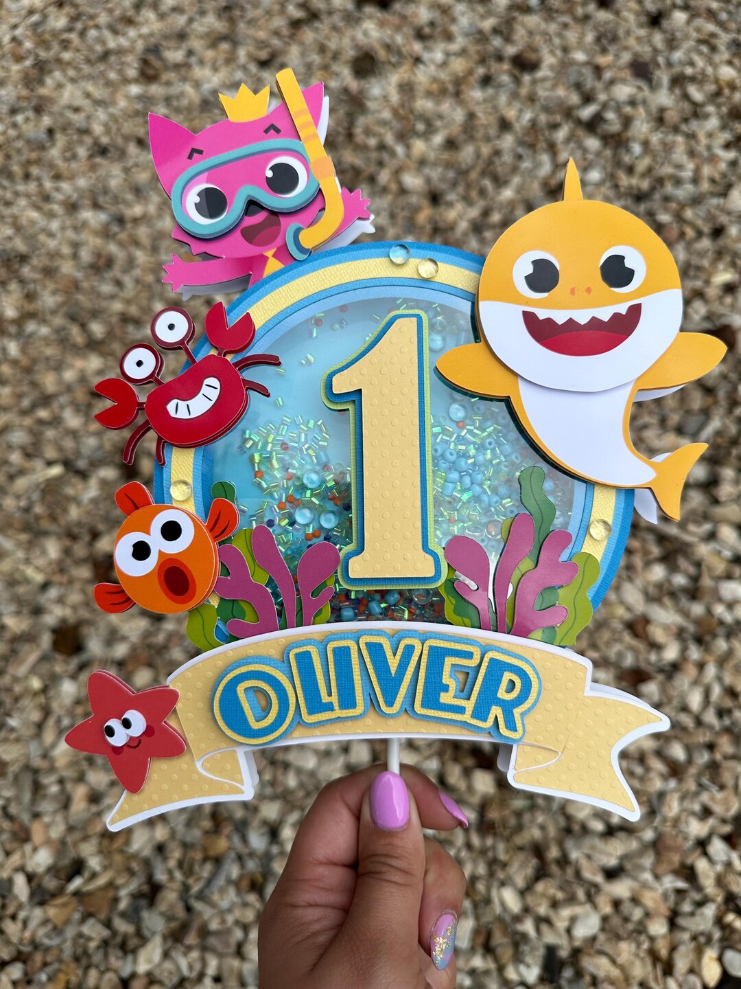 Baby Shark Inspired Personalized Cake Topper Party Decoration - Etsy