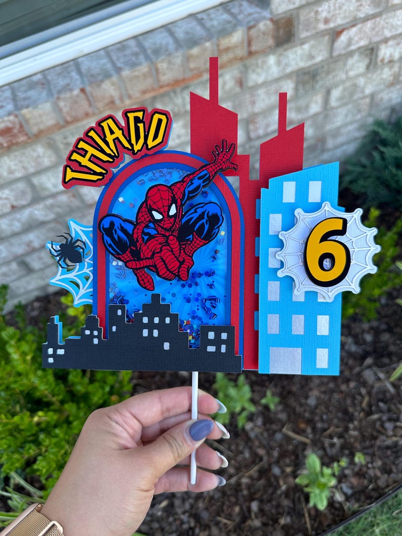 Spiderman Inspired Personalized Cake Topper Party Decoration - Etsy