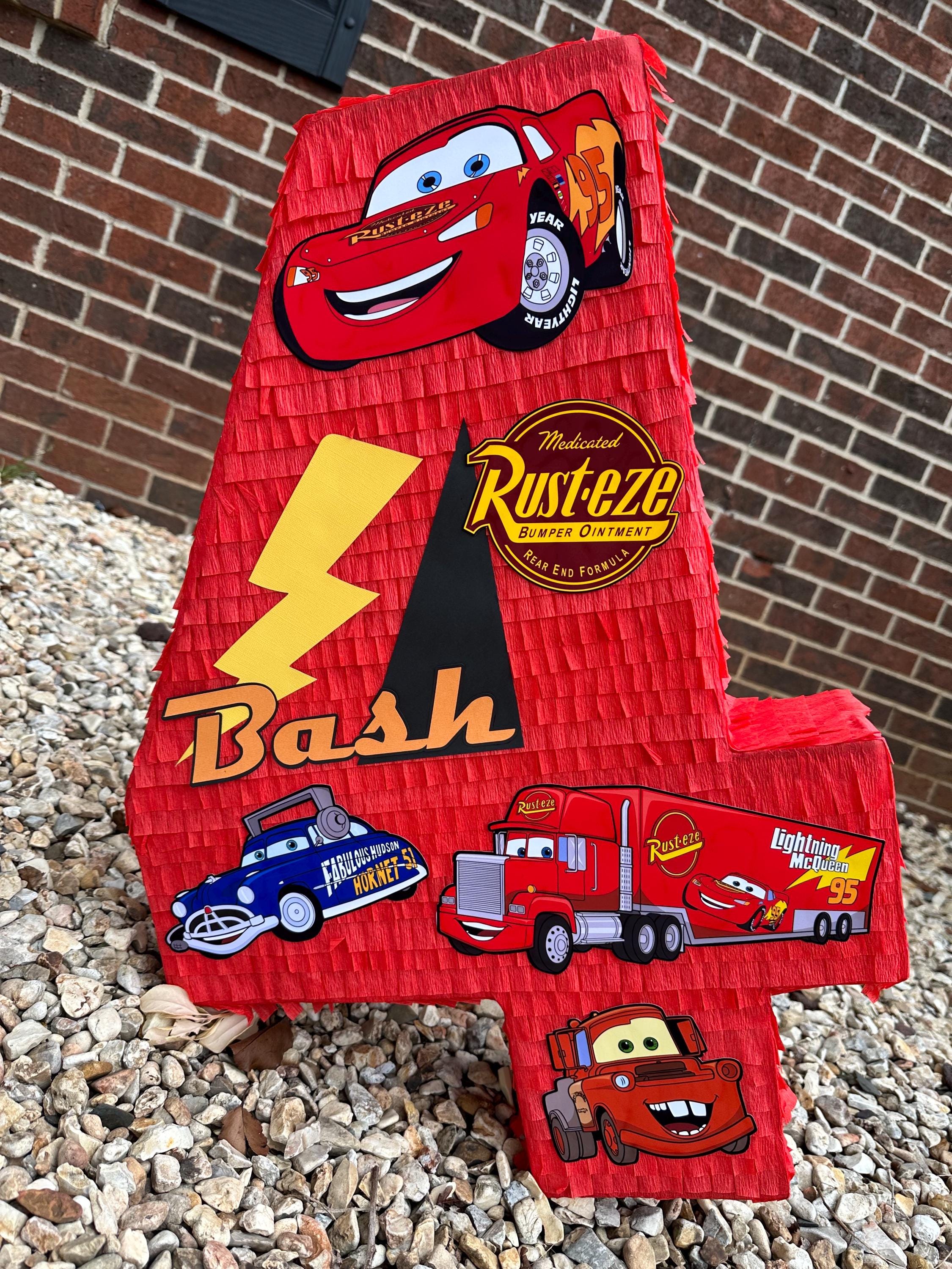 Lightning Mc Queen Cars Number Inspired Personalized Piñata - Etsy