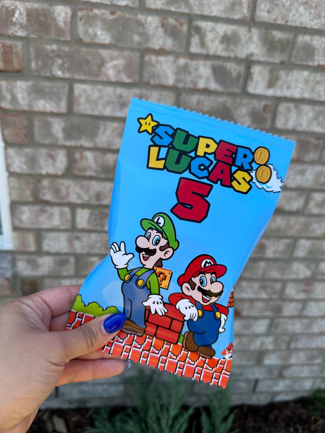 Super Mario Bros Inspired Personalized Party Chip Bag - Etsy