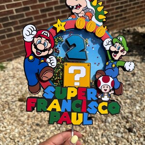 Super Mario Bros Inspired Personalized Cake Topper Party Decoration - Etsy