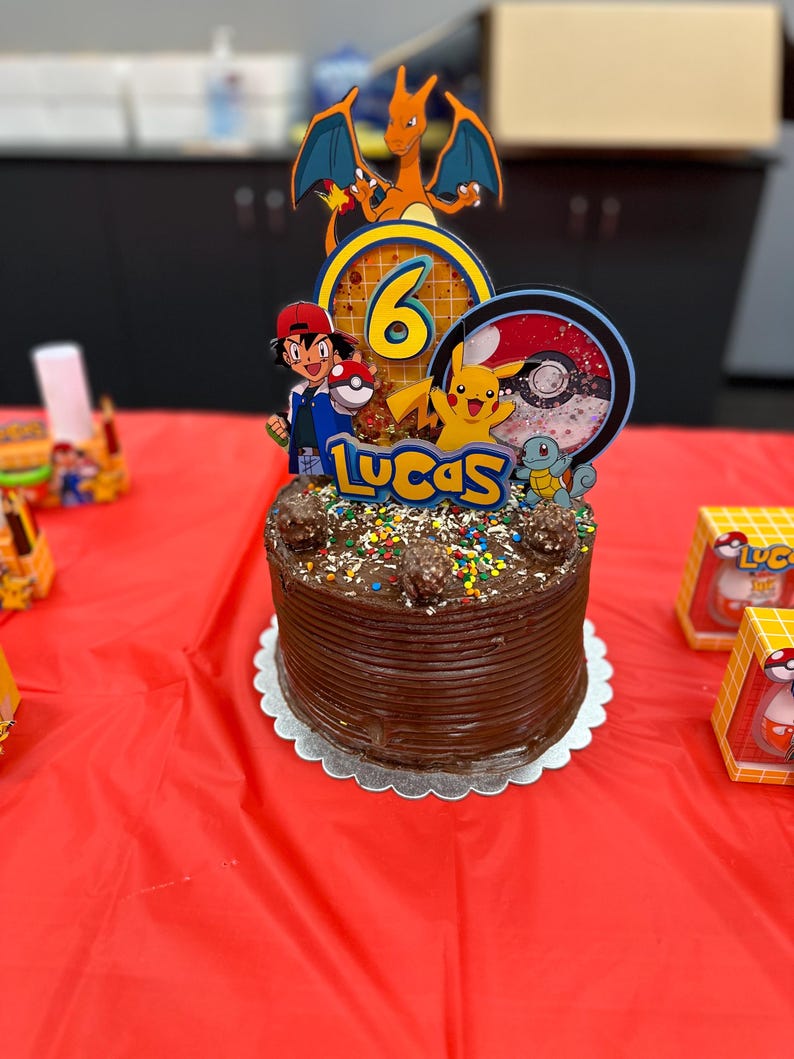 Pokemon Pikachu Inspired Personalized Cake Topper Party Decoration - Etsy