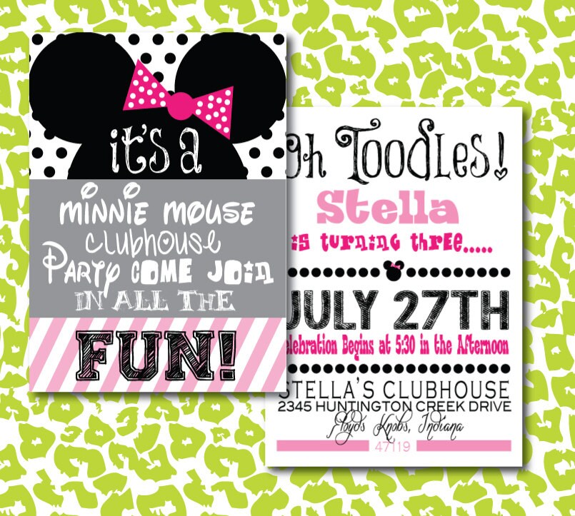 DIY Minnie Mouse Clubhouse Birthday Fun Invitation - Etsy