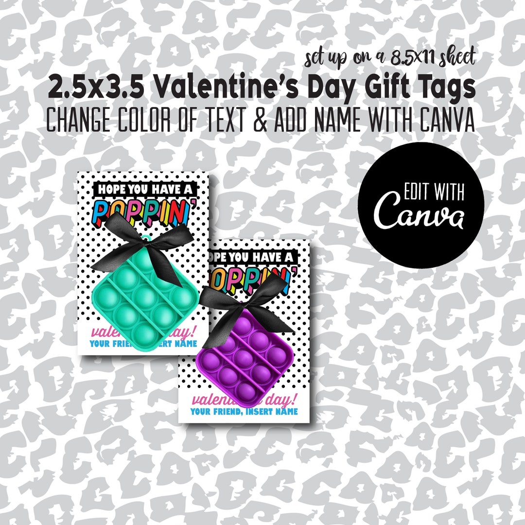 Canva Editable POP IT Valentine's Printable, Poppin Valentine, Class ...