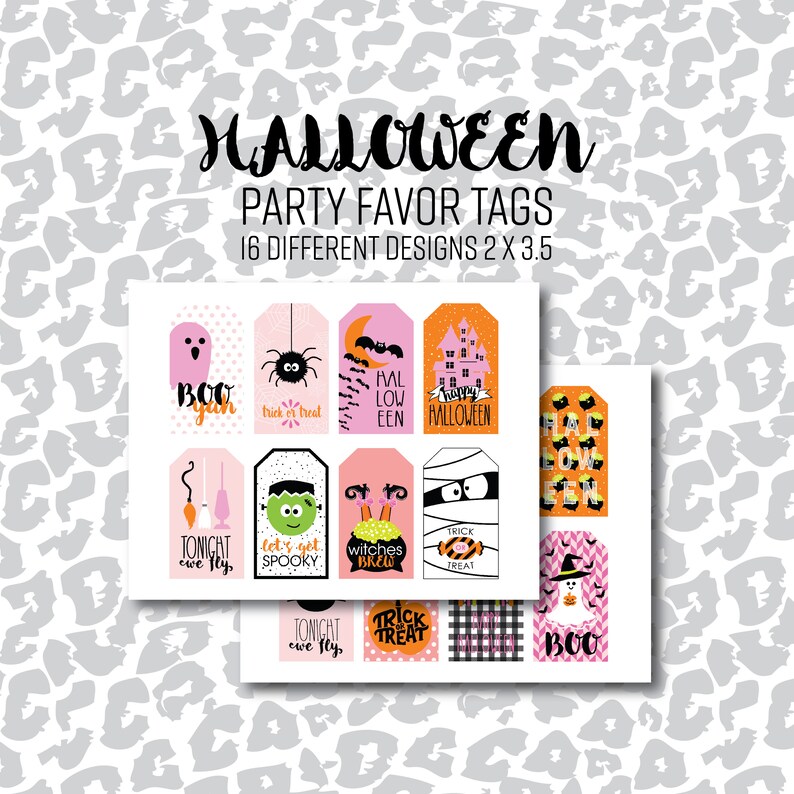 PRINTABLE Halloween Favor Tags Happy Halloween Tags Halloween Party ...