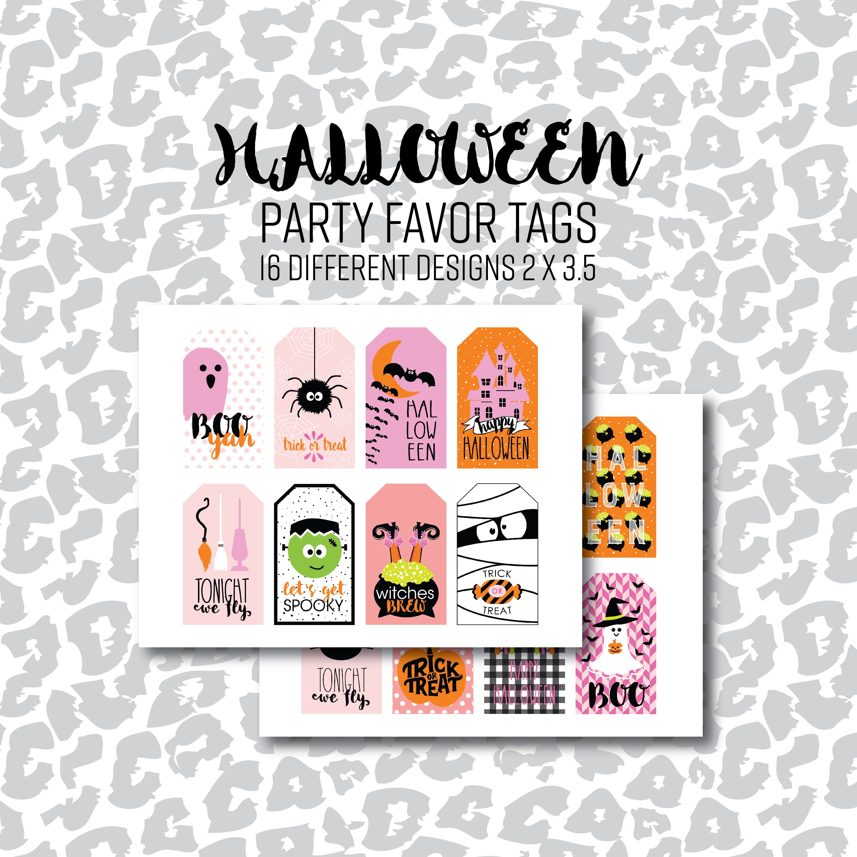 PRINTABLE Halloween Favor Tags Happy Halloween Tags Halloween Party ...