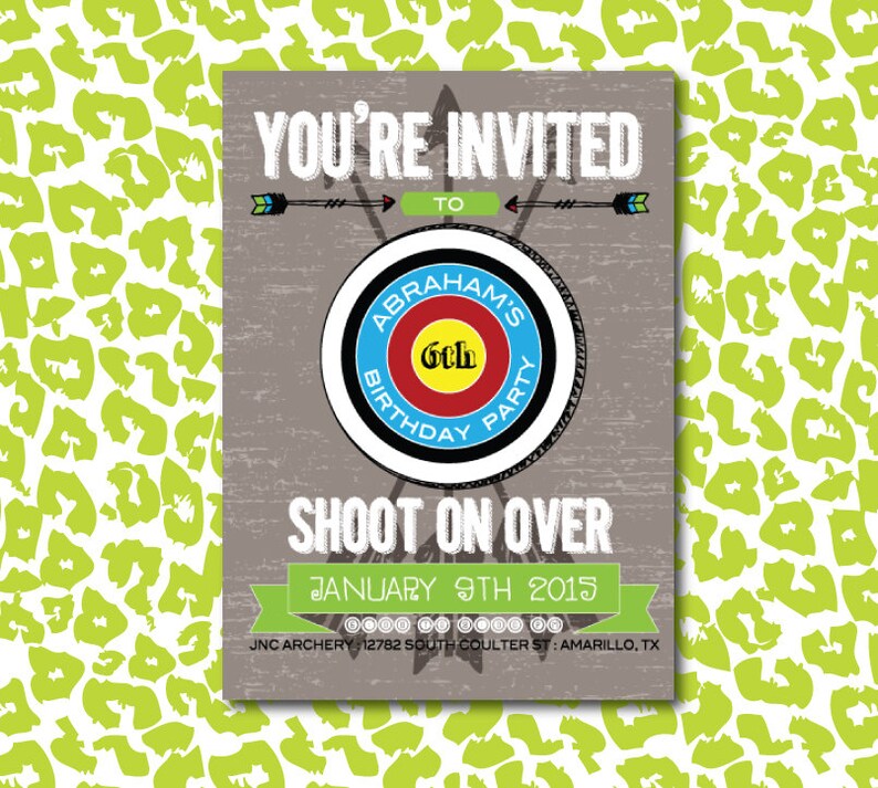DIY Target Shoot on Over Birthday Invitation | Etsy