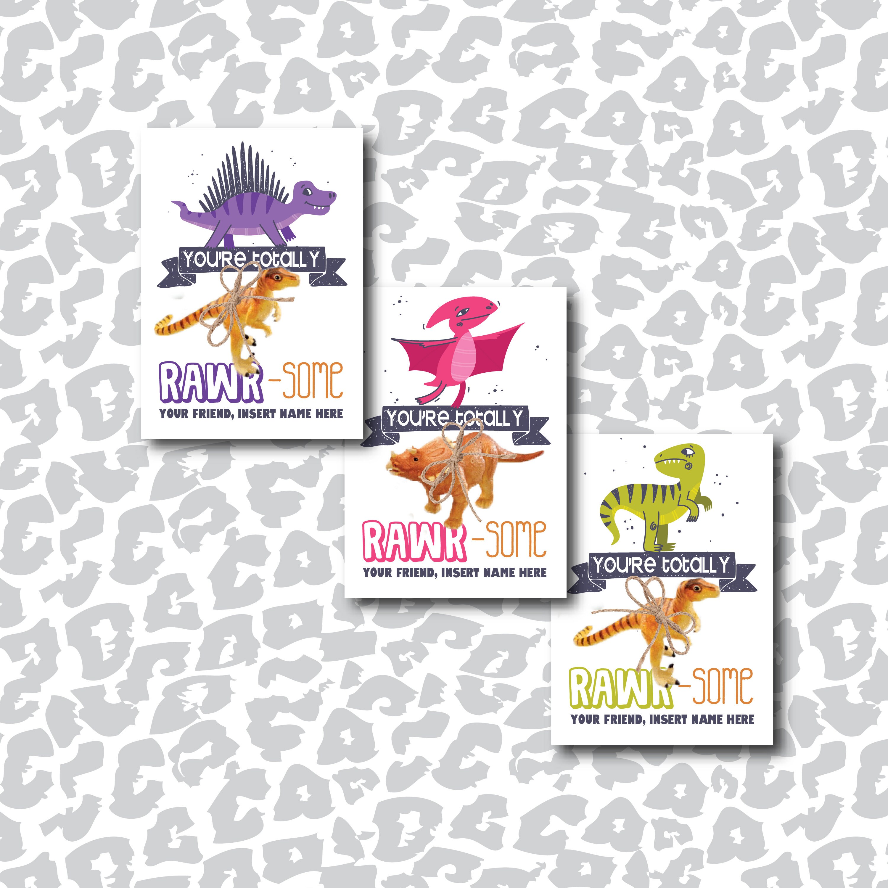 Canva Editable You're Totally Rawr-some Valentine's Printable, Dino ...